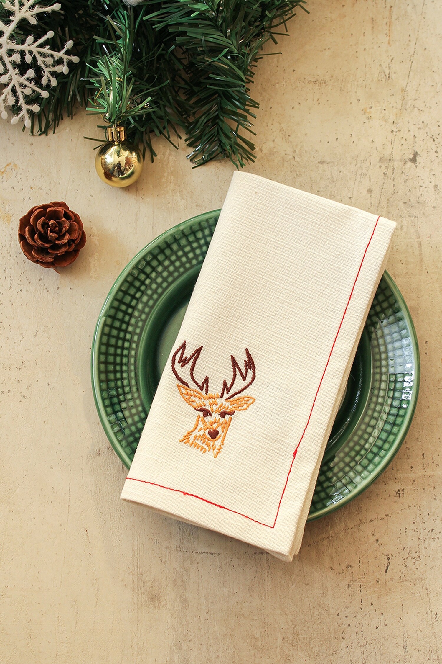 Buy House This Jolly Reindeer Napkin Online | Aza Fashions