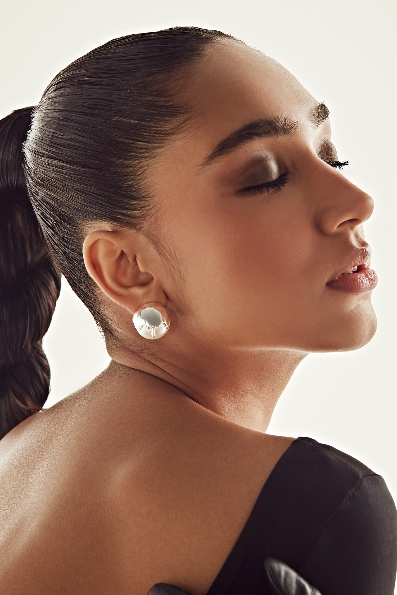 Buy Silver Plated Pearls Dune Encrusted Stud Earrings by Anaash Online ...