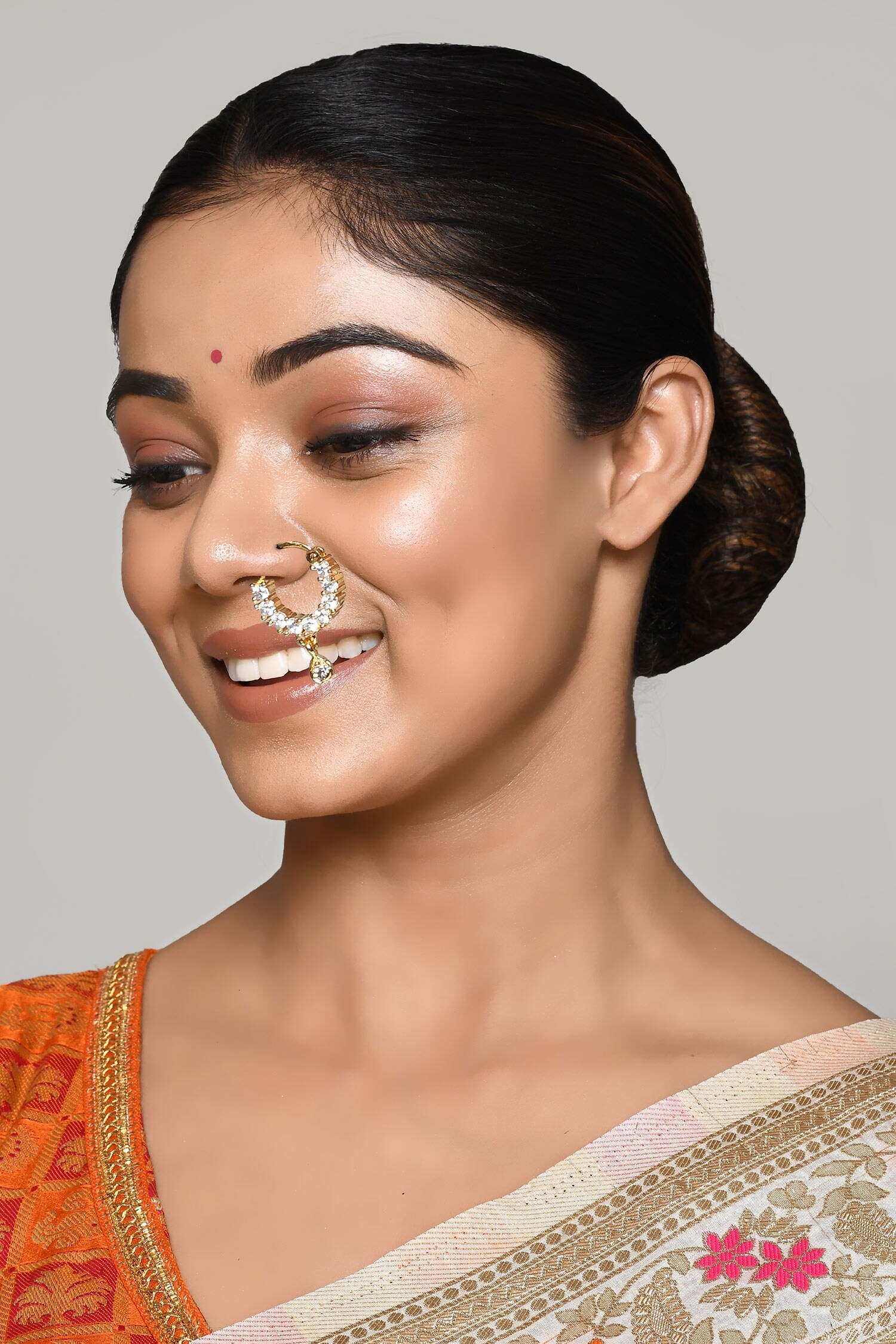 Buy Nazaakat by Samara Singh Stone Embellished Nose Ring Online | Aza Fashions