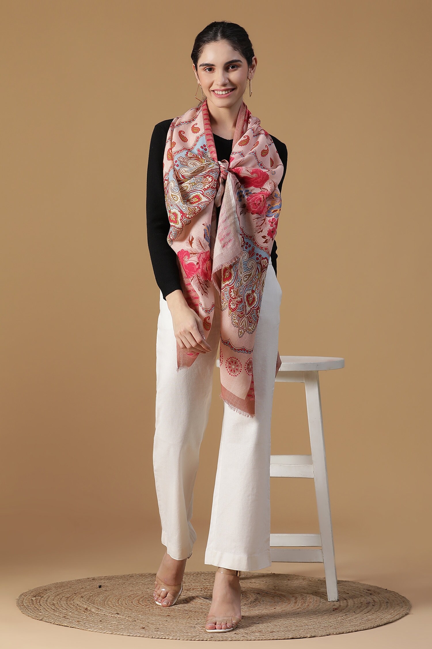 Buy Pink Printed Stole by SHINGORA Online at Aza Fashions.