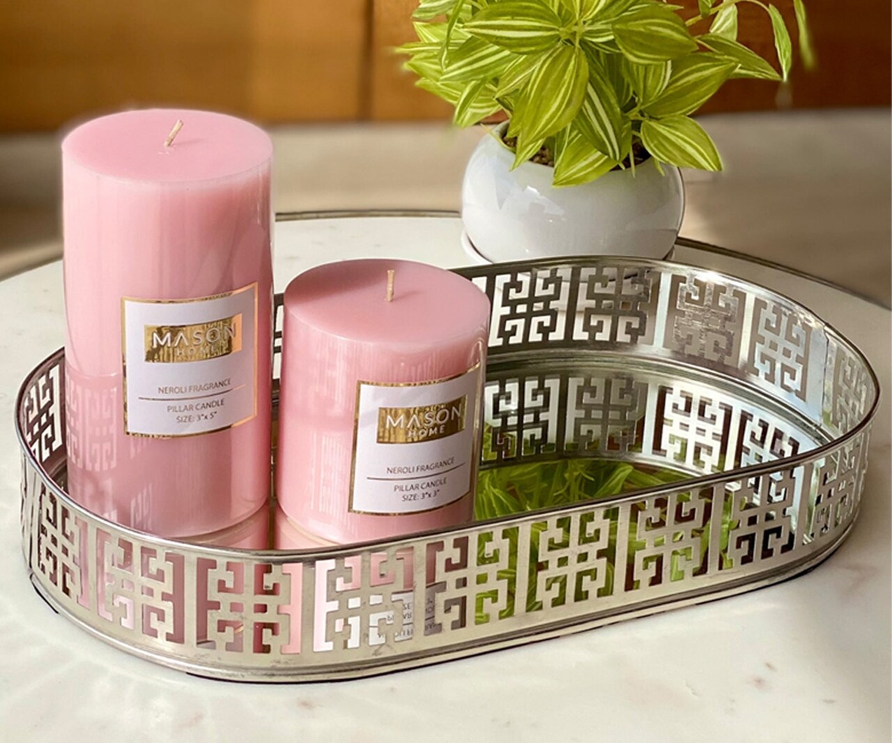 Buy Mason Home Verona Oval Shaped Mirror Tray Online | Aza Fashions