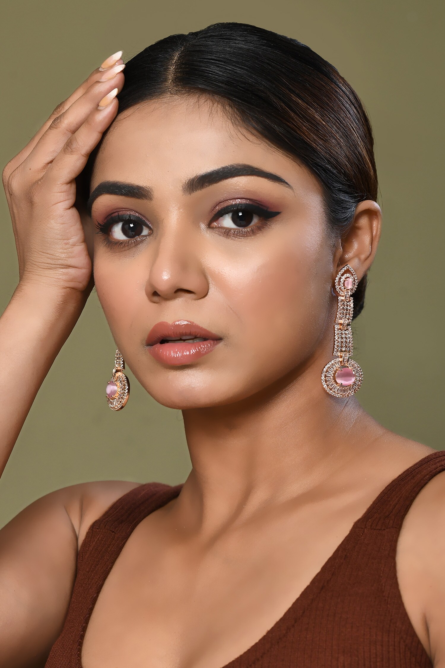 Buy Nazaakat by Samara Singh Stone Embellished Danglers Online | Aza Fashions