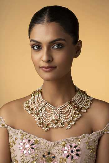Buy Paisley Pop Tistaa Rice Pearls Embellished Contemporary Necklace ...