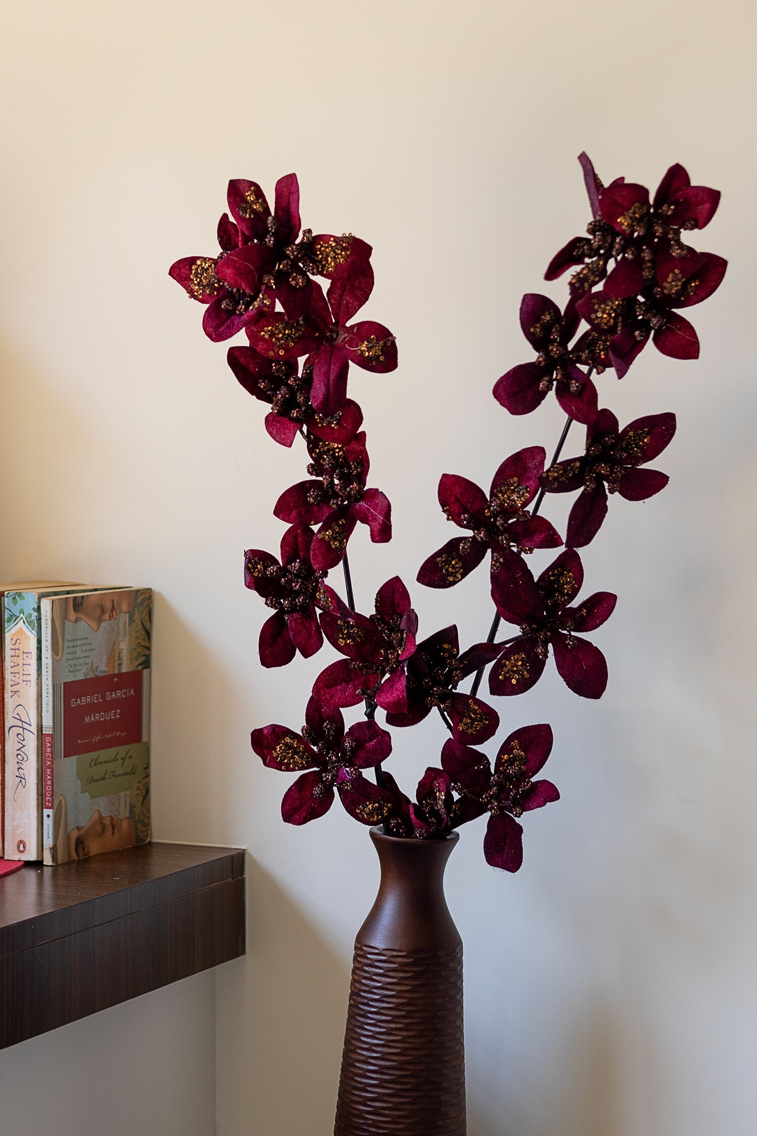 Buy H2H Forsythia Artificial Glitter Finish Flowers - Set Of 2 Online ...