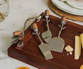 Buy Elm & Oak Chestnut Oak Cheese Set Set Of 3 Online | Aza Fashions