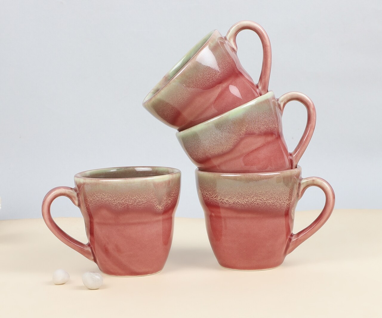 Buy Design Gaatha Wave Pattern Coffee Mug - Set Of 4 Online | Aza Fashions