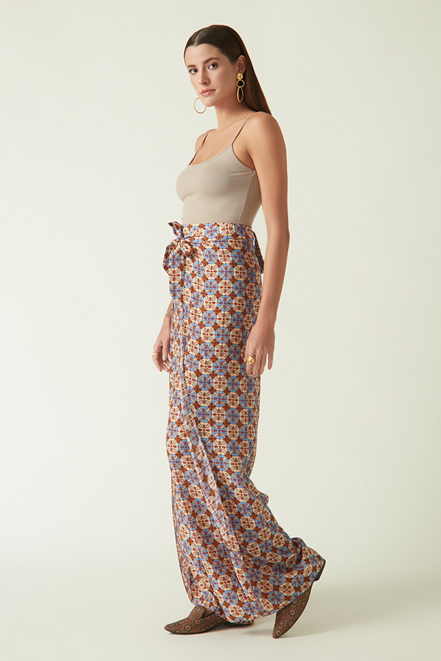 Buy Payal Pratap Blue Modal Muslin Terang Thai Palazzo Online | Aza ...