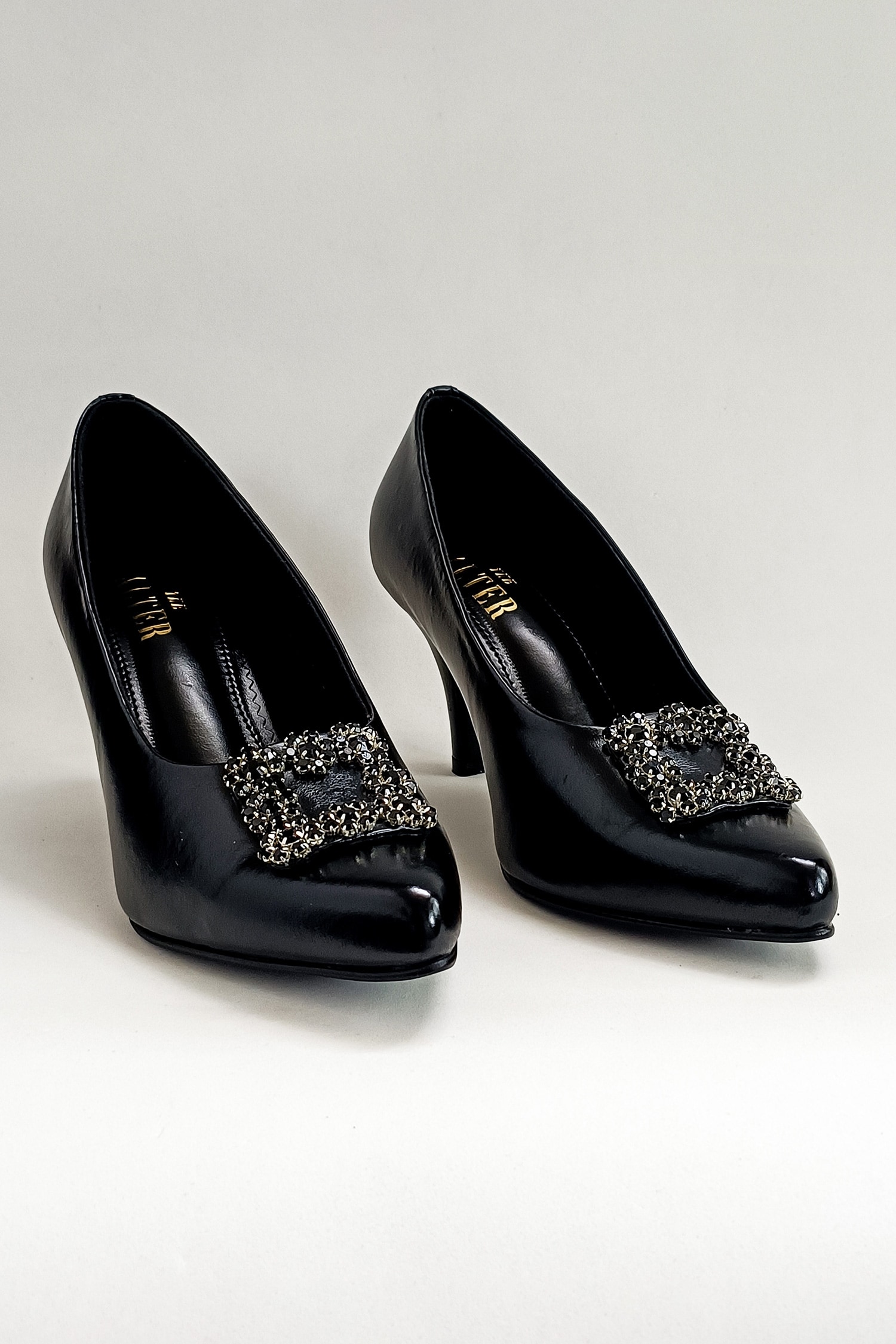Buy Black Stones Embellished Riona Pumps by THE ALTER Online at Aza ...