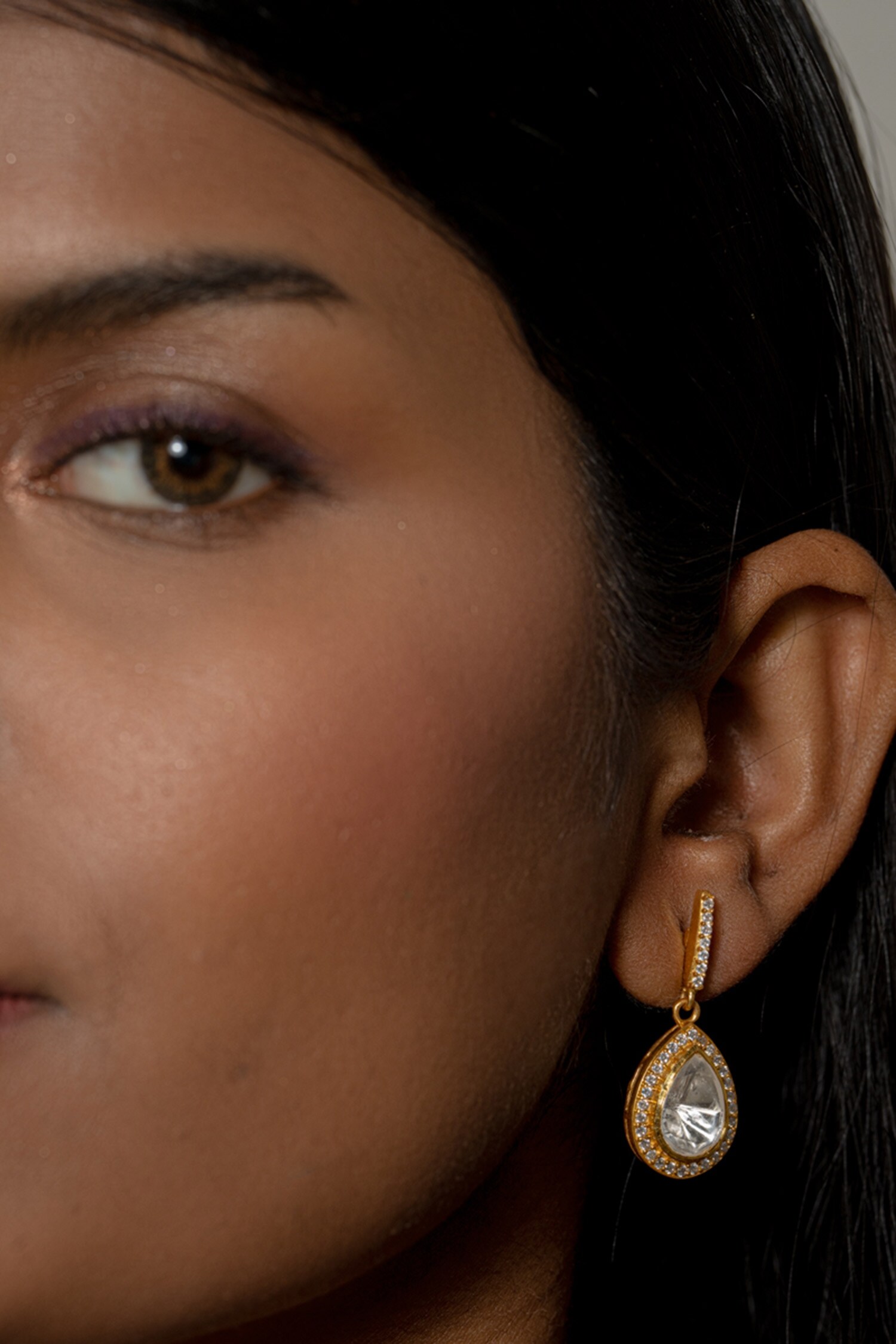 Buy Osvag India Tear Drop Shaped Contemporary Earrings Online | Aza ...