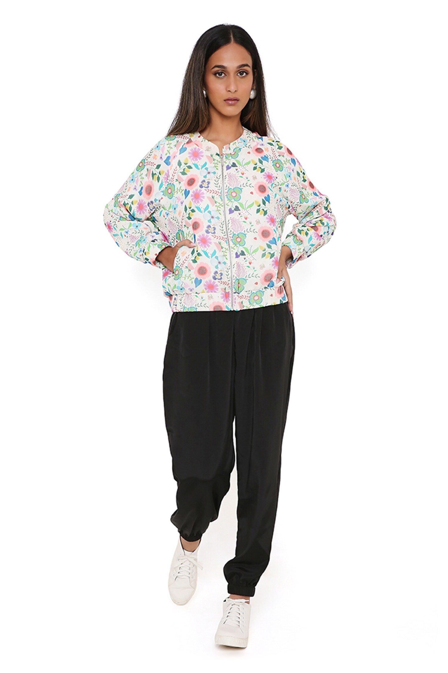 Buy PS Pret by Payal Singhal Cream Art Georgette Floral Spring Garden ...