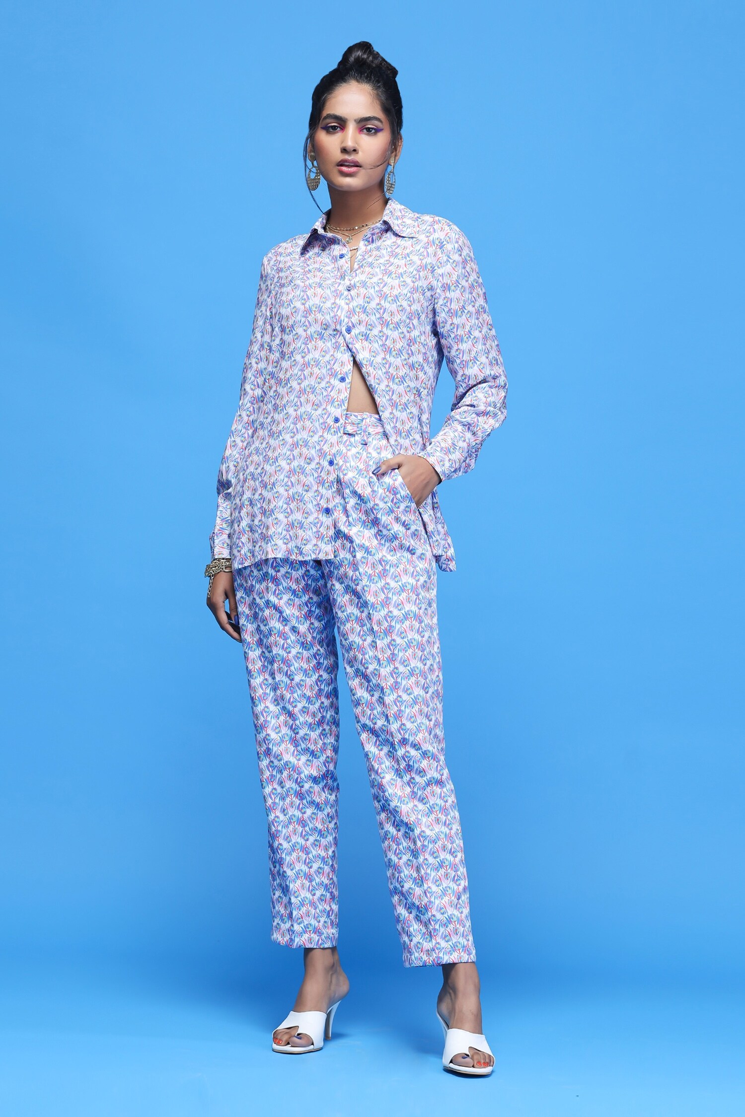 Buy Raasa Couture Multi Color Crepe Ulta Pulta Tulip Shirt Online | Aza ...