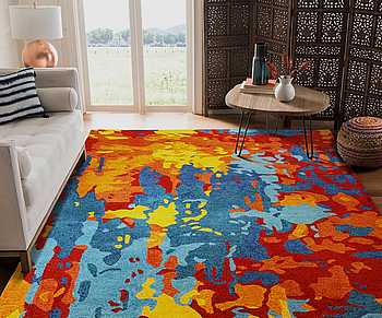 Buy Blue Viscose Silk Carnival Carpet by Qaaleen Online at Aza Fashions.