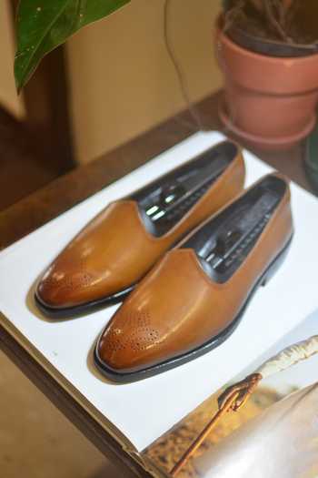 Buy Brown The Oblum Handcrafted Brogued Mojris For Men by Oblum Online ...