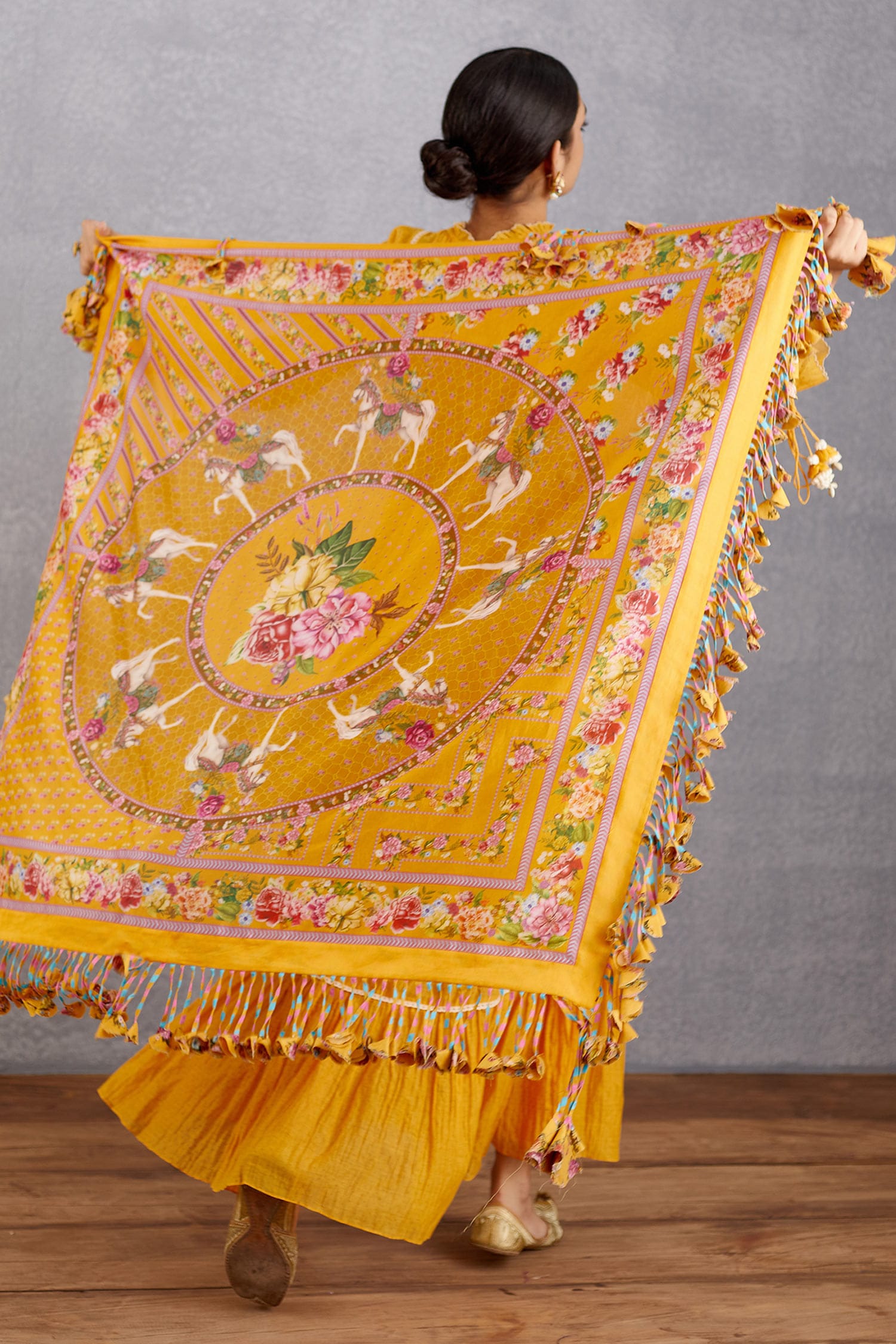 Buy Yellow Sunehra Roshey Scarf by Torani Online at Aza Fashions.