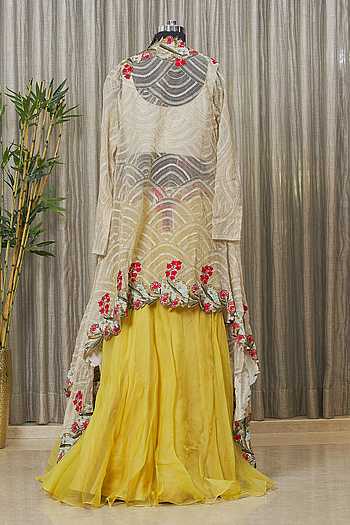 Buy Anand Kabra Embroidered Jacket Lehenga Set Online | Aza Fashions