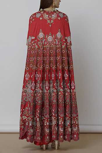 Buy Embroidered Cape Skirt Set by Anamika Khanna at Aza Fashions