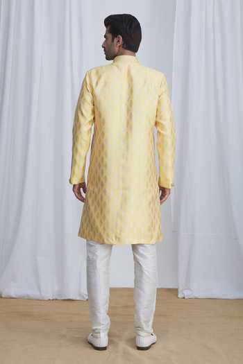 Buy Samyukta Singhania- Men Geometric Woven Sherwani Set Online | Aza ...
