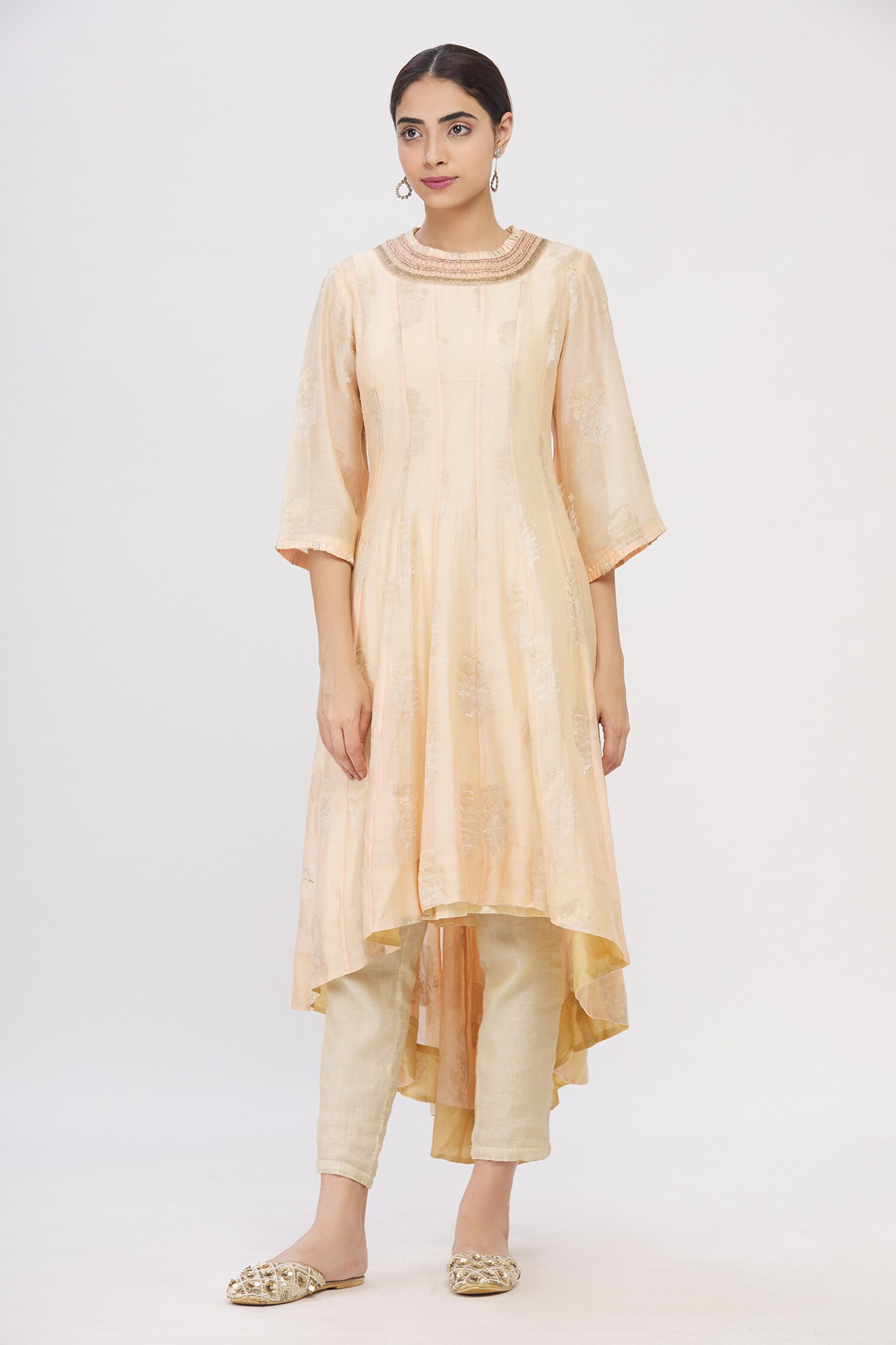 Buy Myoho Beige Asymmetric Tunic Online | Aza Fashions