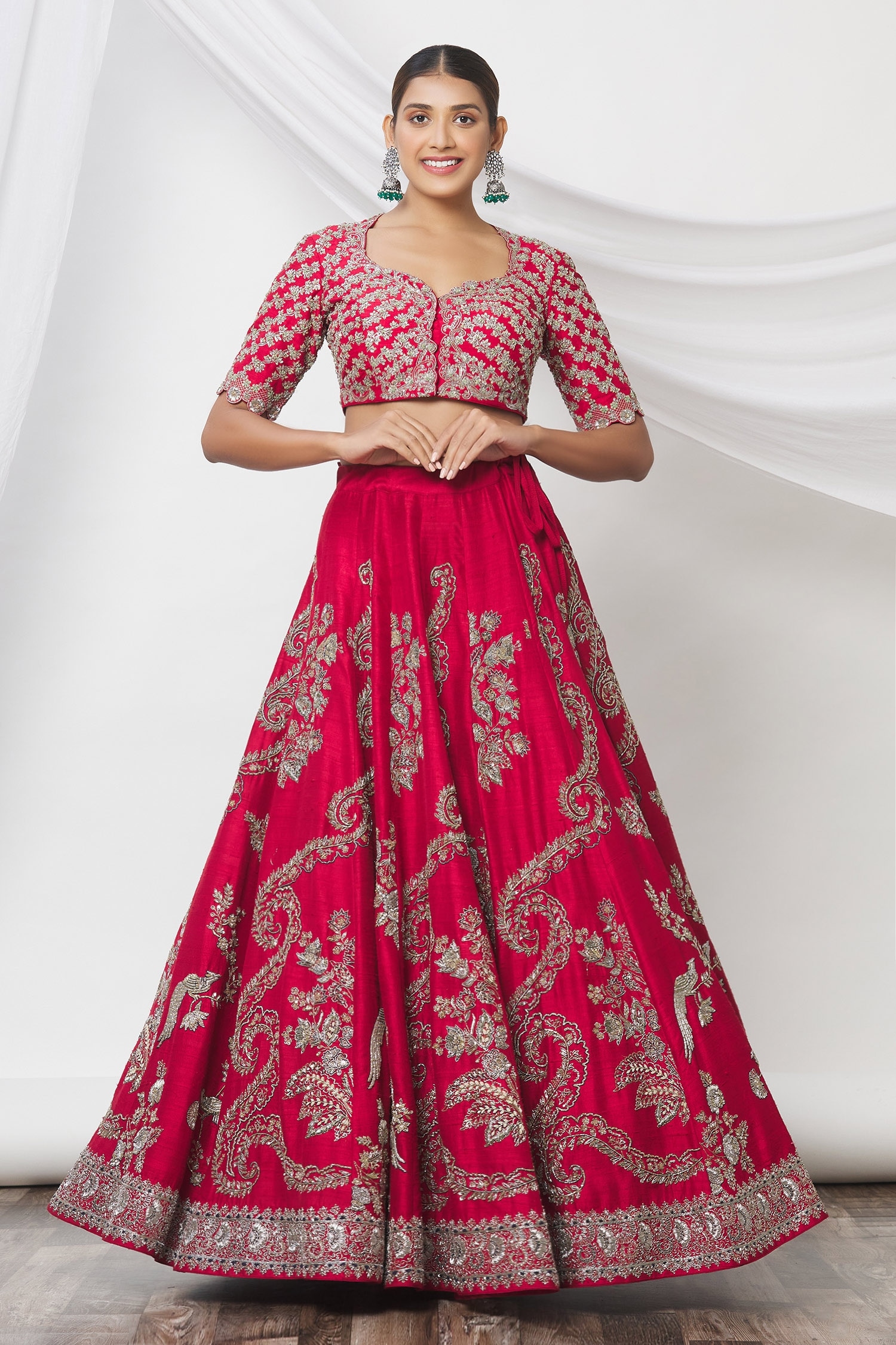 Buy JAYANTI REDDY Floral Embroidered Lehenga Set Online | Aza Fashions