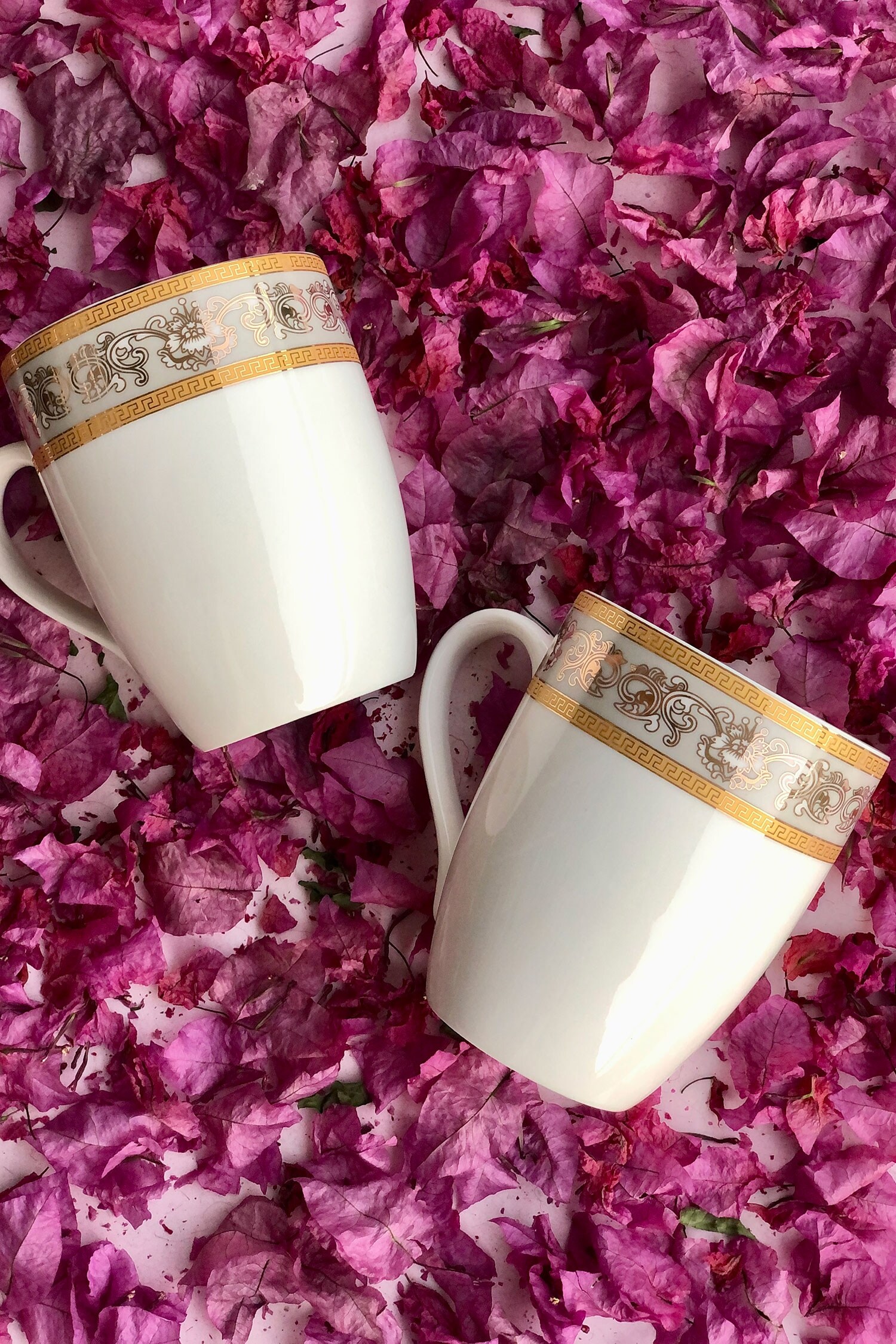 Vigneto White Finest Premium Porcelain Mughal Coffee Mugs Set Of 2
