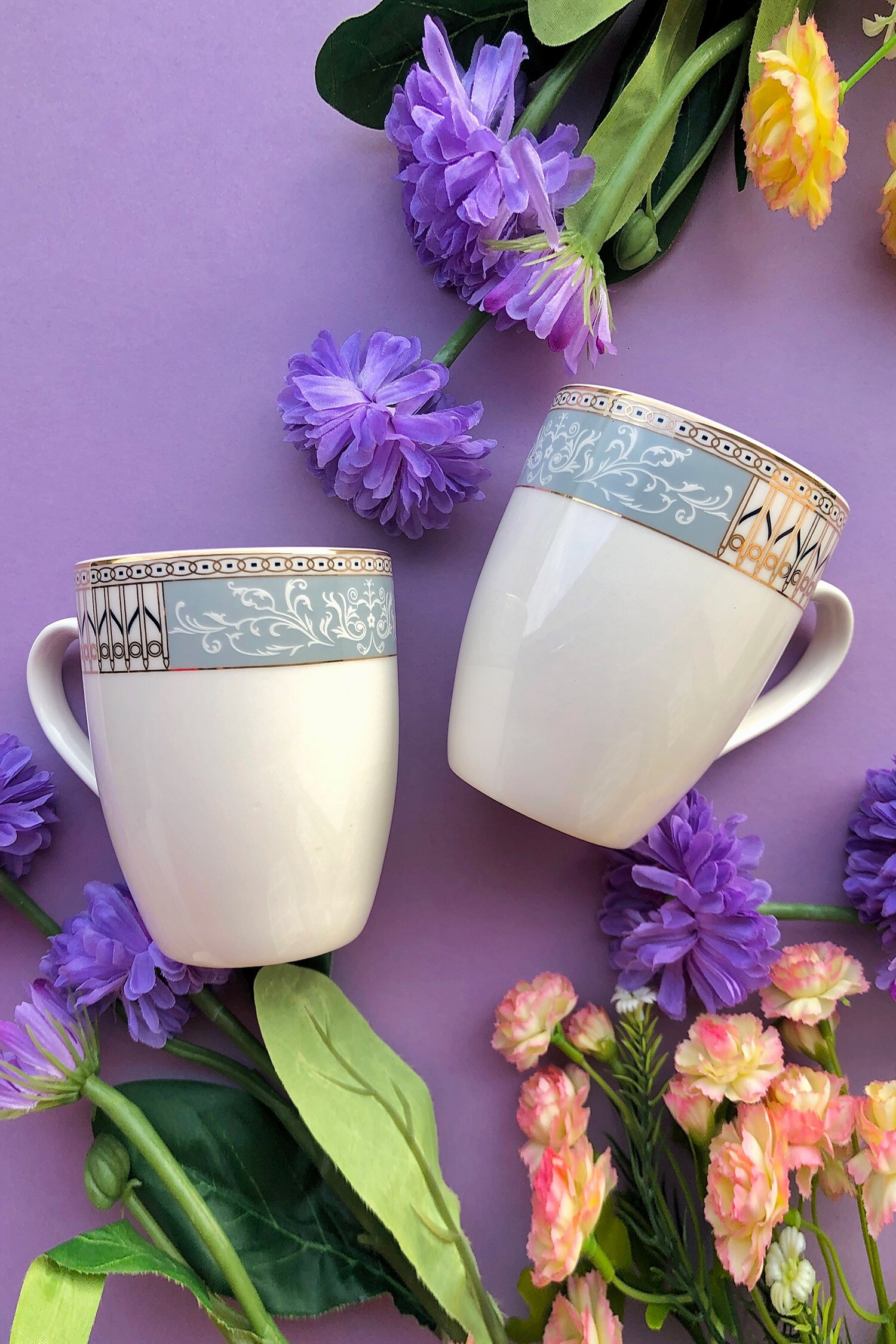 Vigneto Porcelain Coffee Mugs Set Of 2