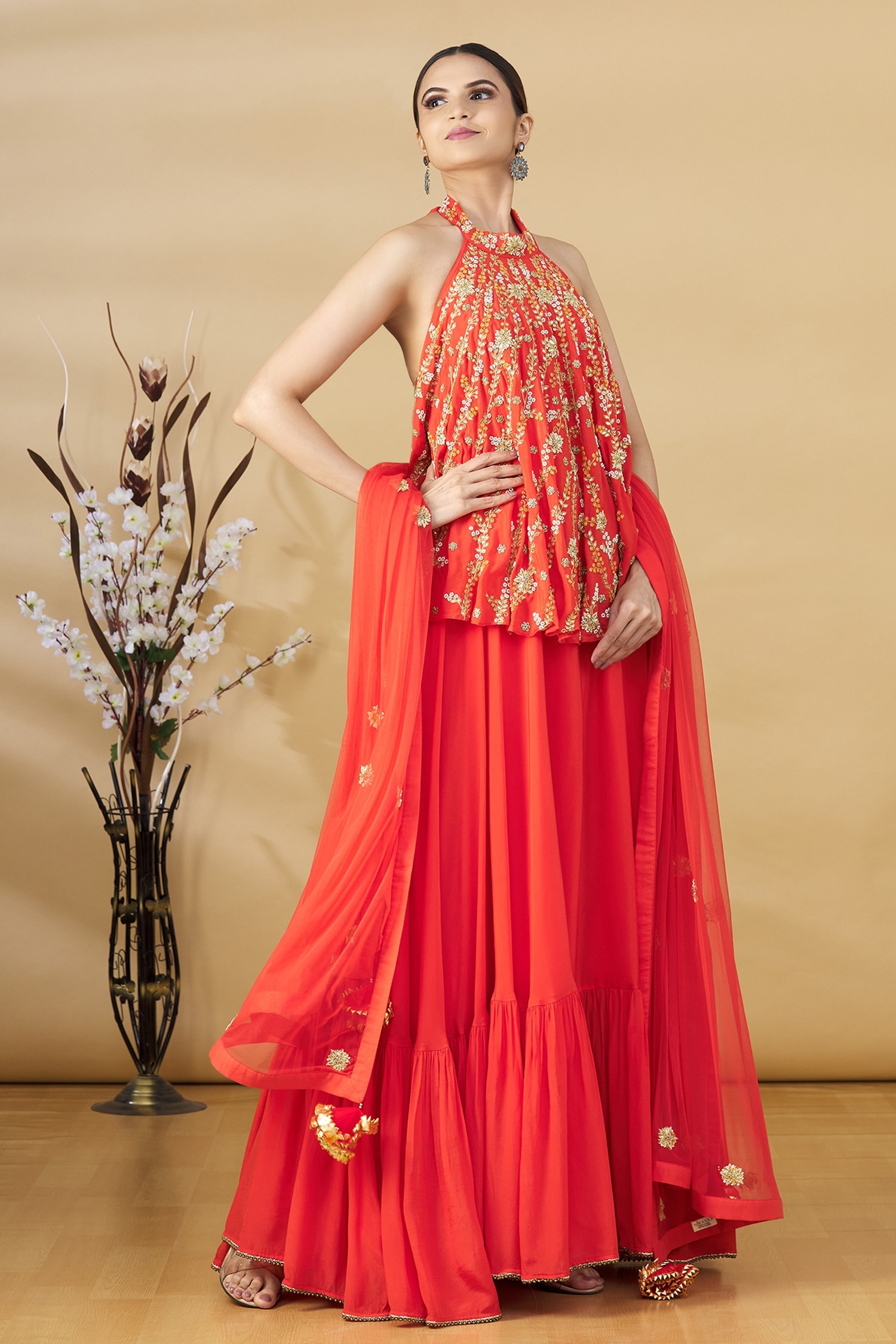 Buy Nikasha Embellished Layered Anarkali Set Online | Aza Fashions