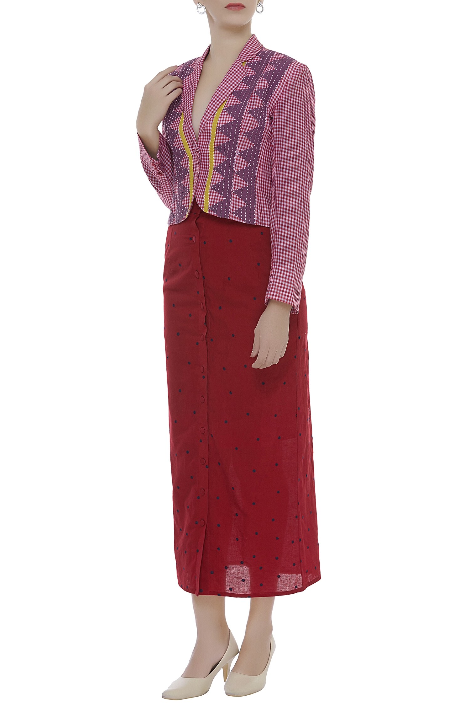 Buy Ka-Sha Multi Color Applique Embroidered Crop Jacket Online | Aza ...