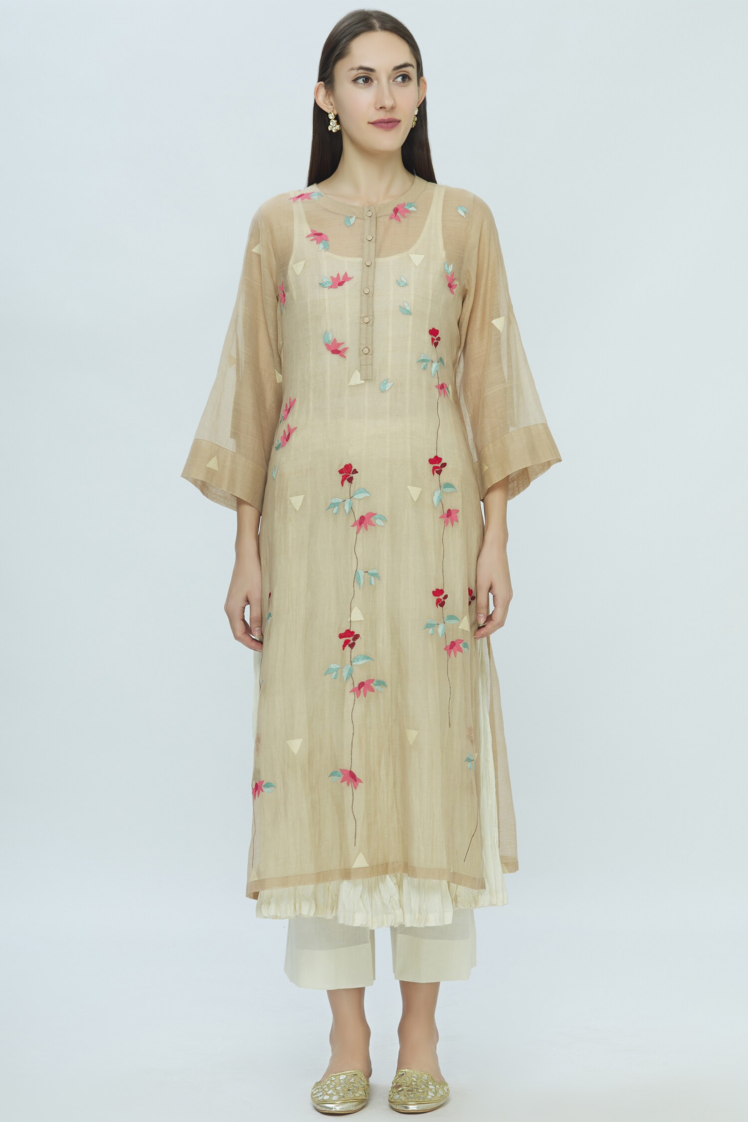 Buy Silk Chanderi Kurta Set by Prama by Pratima Pandey at Aza Fashions