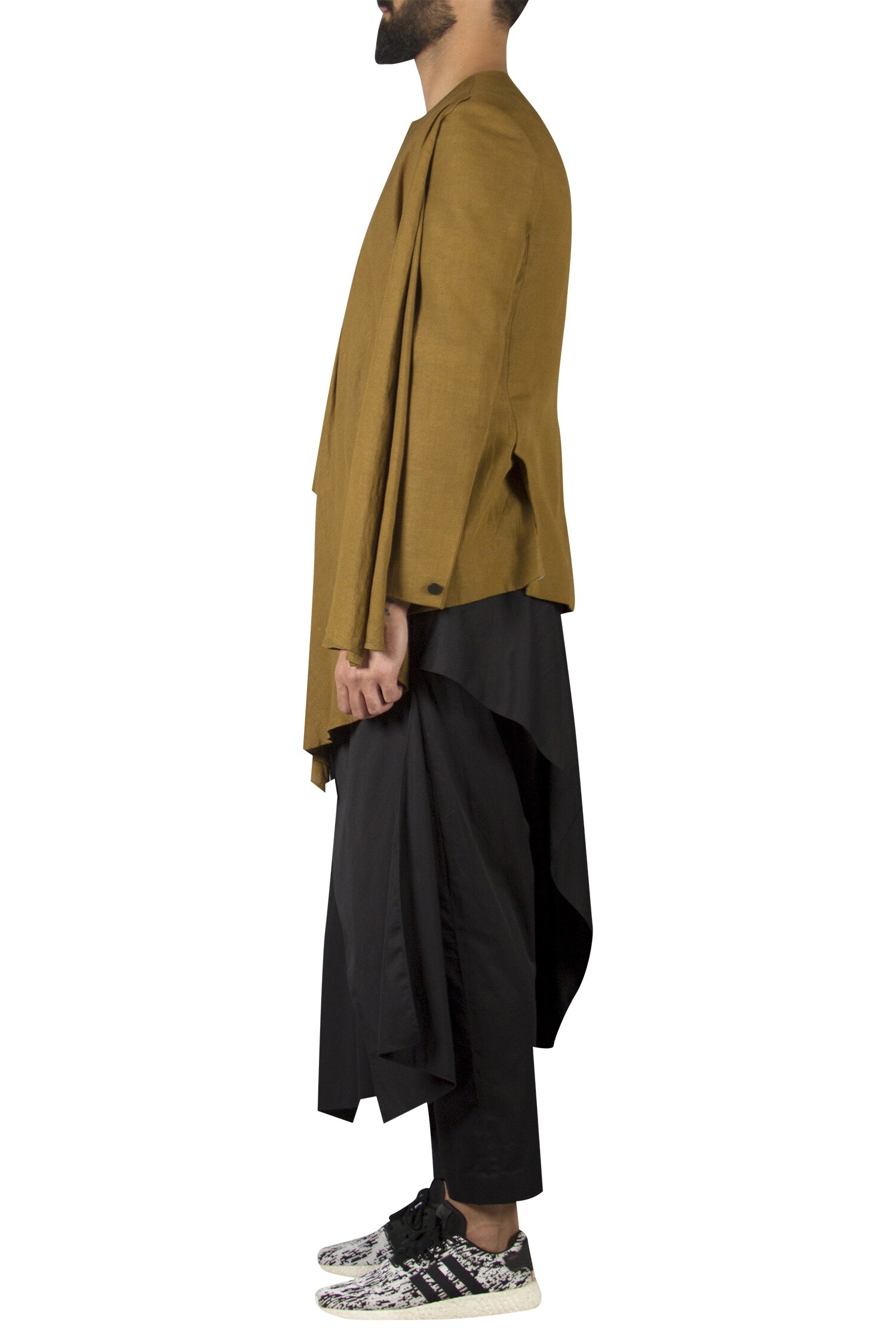 Buy Draped Layered Jacket by Antar Agni- Men at Aza Fashions