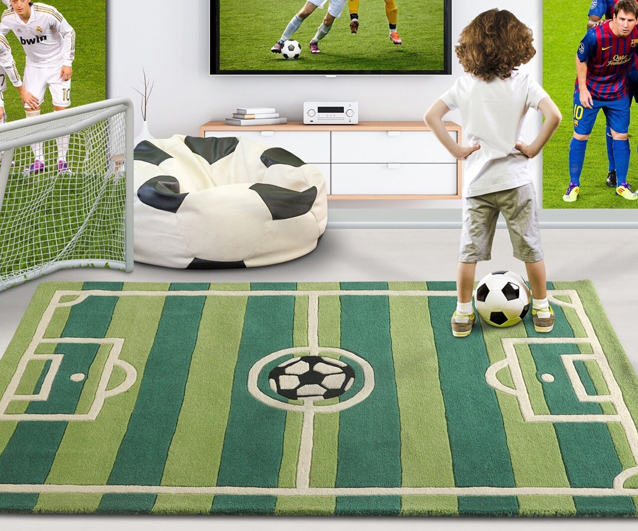 littlelooms Soccer Themed Rug