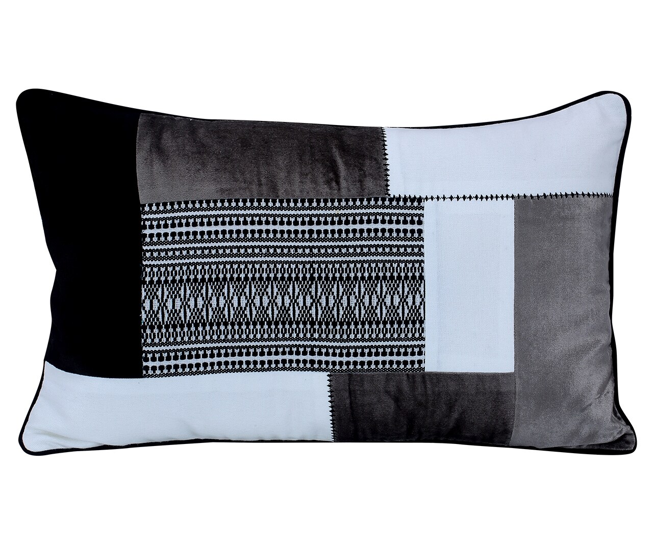 Buy Perenne Design Patchwork Rectangle Cushion Cover Online | Aza Fashions