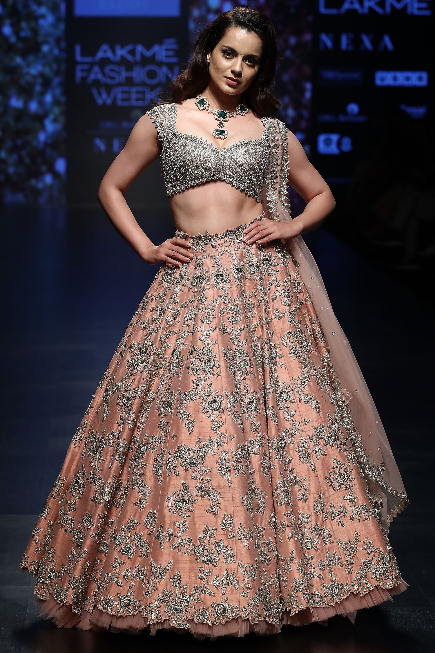 Buy Anushree Reddy Pink Embroidered Lehenga Set Online | Aza Fashions