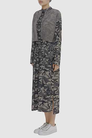 Buy Camo Dress by Kapda By Urvashi Kaur at Aza Fashions