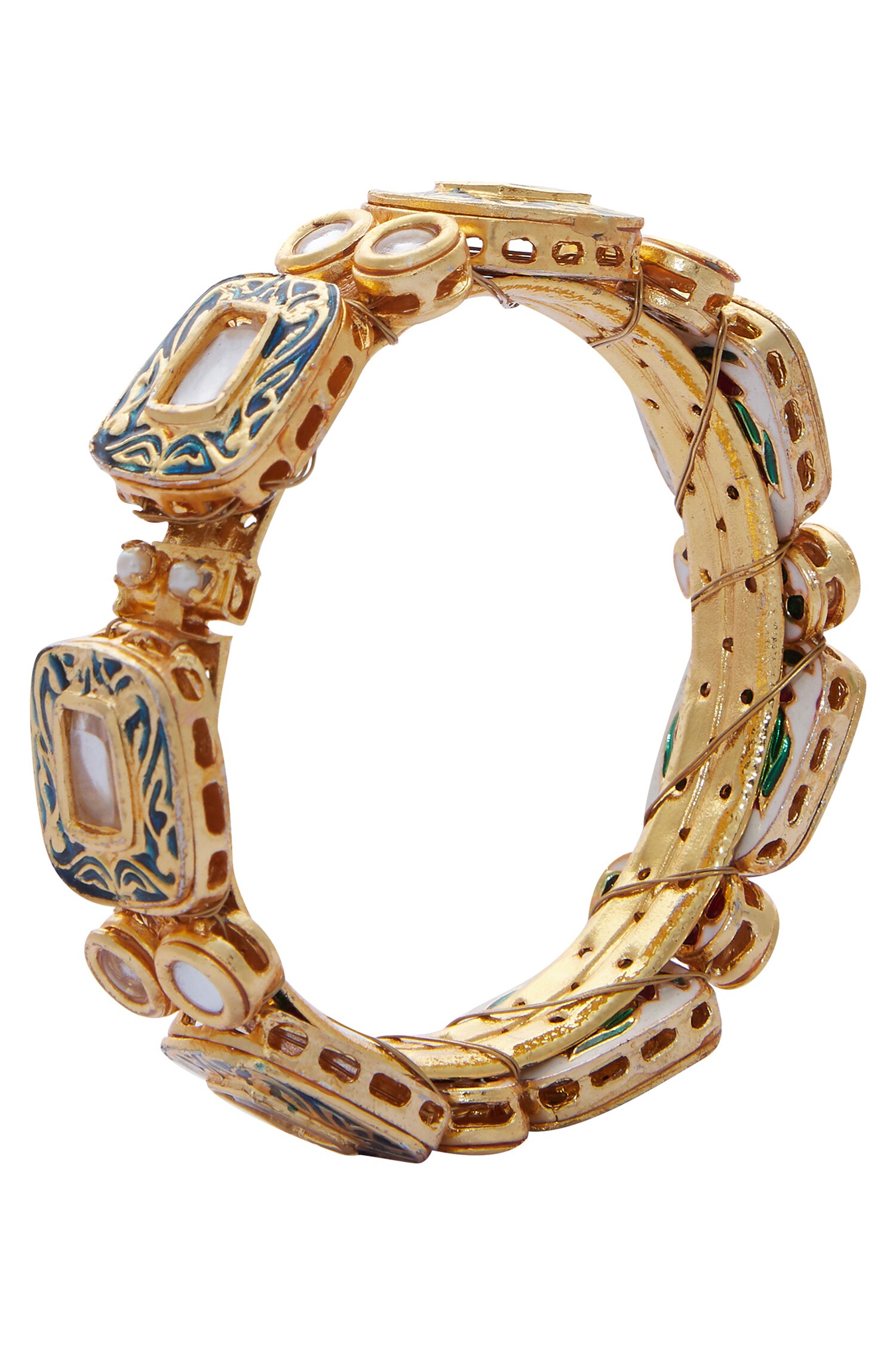 Buy Blue Handcrafted Meenakari Bangle by Just Jewellery Online at Aza ...