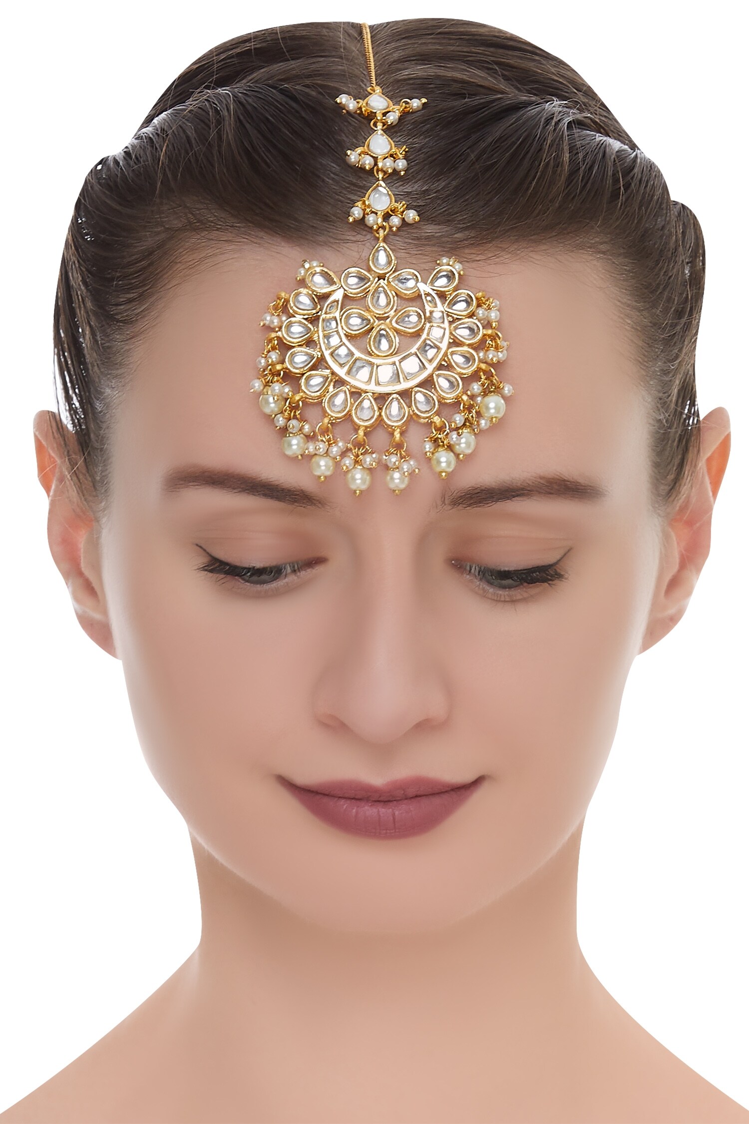 Buy Just Jewellery Jadtar Crescent Mangtikka Online | Aza Fashions