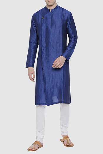 Buy Mayank Modi - Men Blue Classic Kurta With Churidar Online | Aza ...