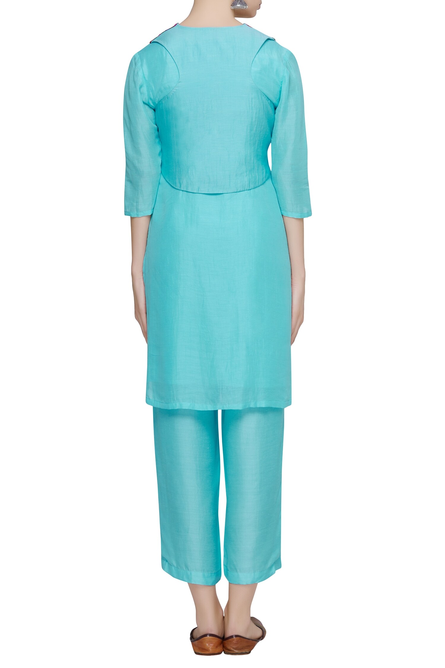 Buy Linen Kurta Set with Jacket by Sonam Luthria at Aza Fashions