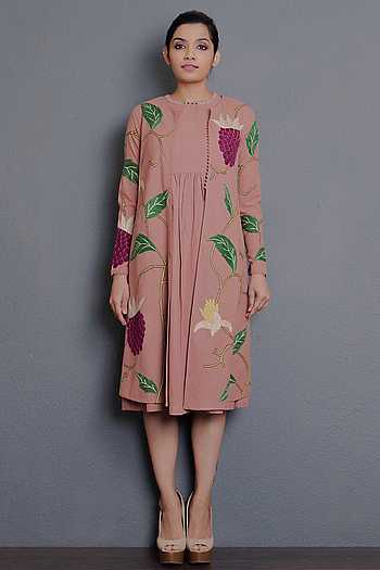 Buy Purvi Doshi Pink Hand Embroidered Jacket Online | Aza Fashions