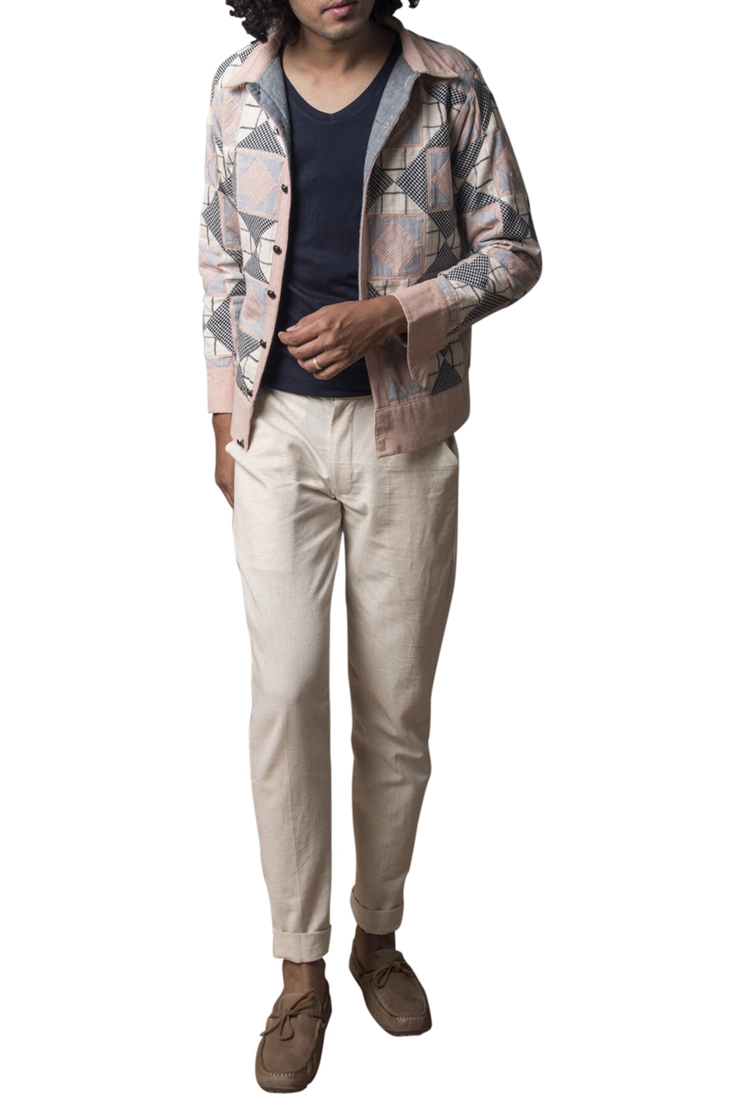 Buy Multi Color Patchwork Embroidered Jacket For Men by The Loom Art ...