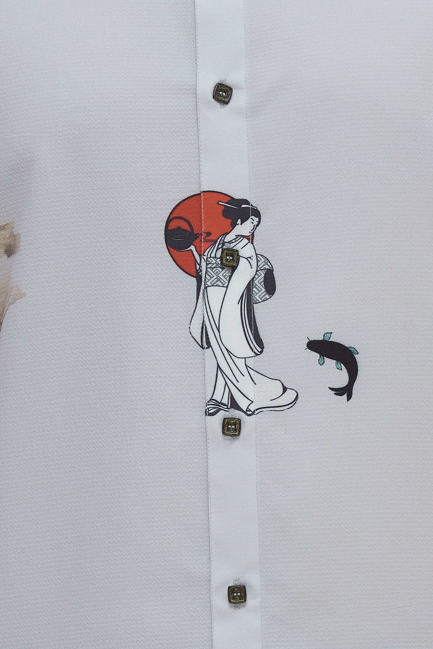 Buy Nautanky - Men Grey Korean Polyester Printed Shirt Online | Aza ...