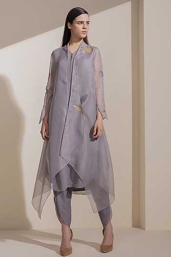 Buy Straight Kurta Set with Jacket by AMPM at Aza Fashions