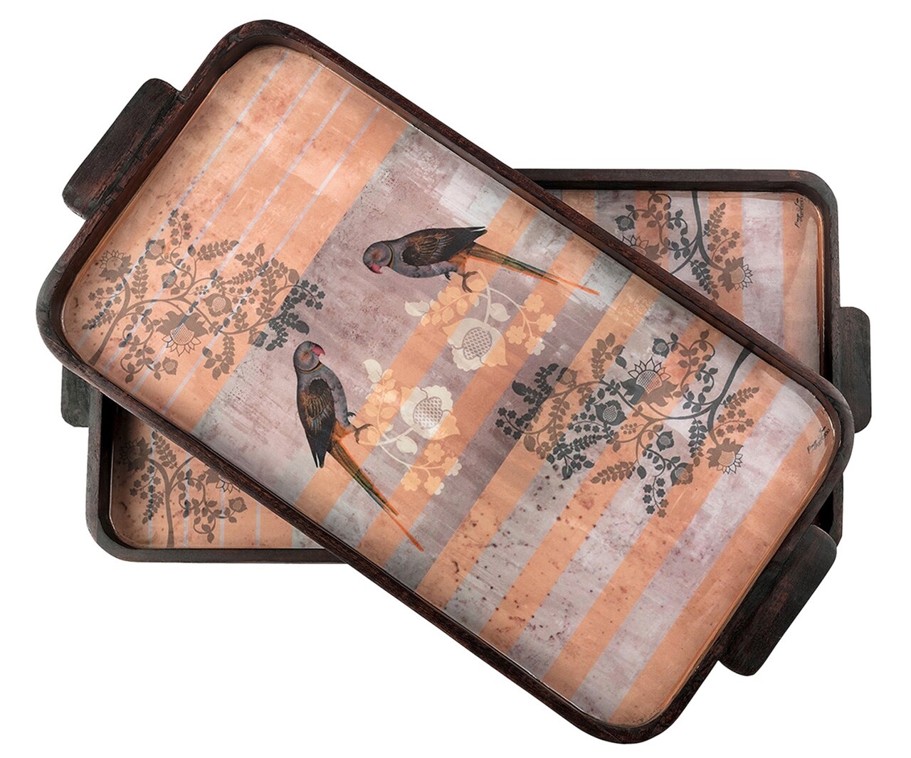 Buy Artychoke Parrot Tray (Set of 2) Online | Aza Fashions