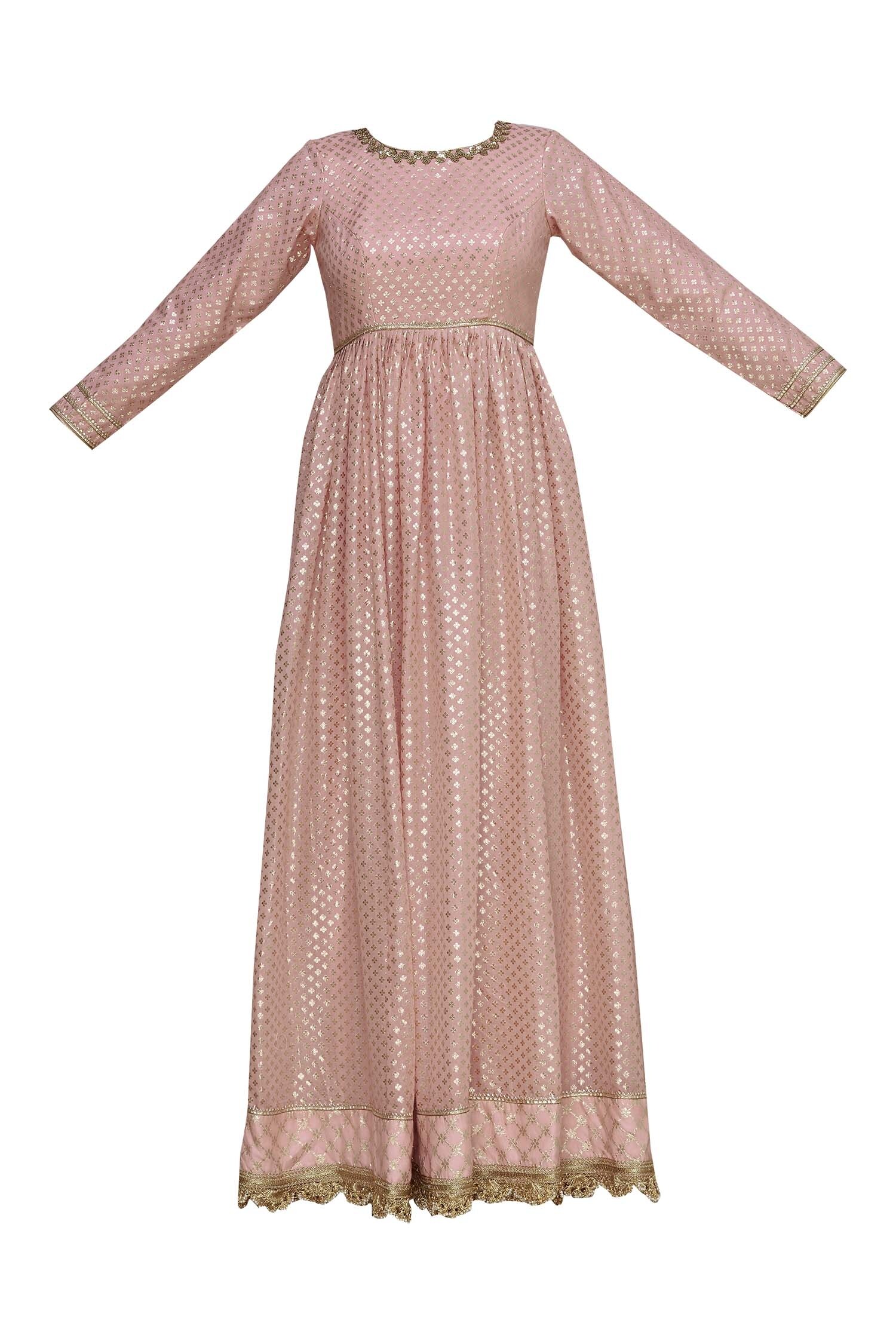 Buy Divya Kanakia Pink Chanderi Anarkali With Dupatta Online | Aza Fashions