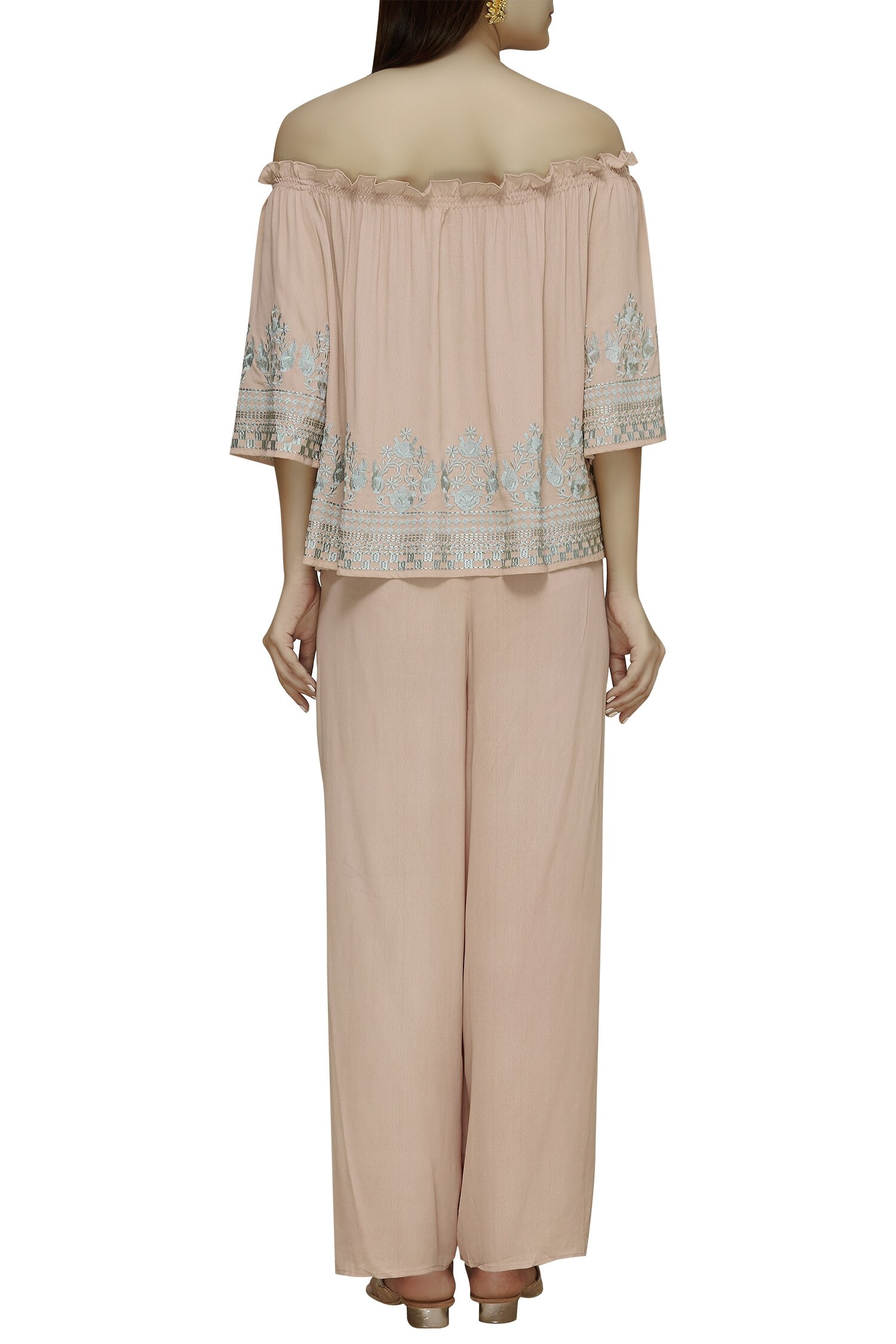 Buy Embroidered Top Palazzo Set by Ridhi Arora at Aza Fashions