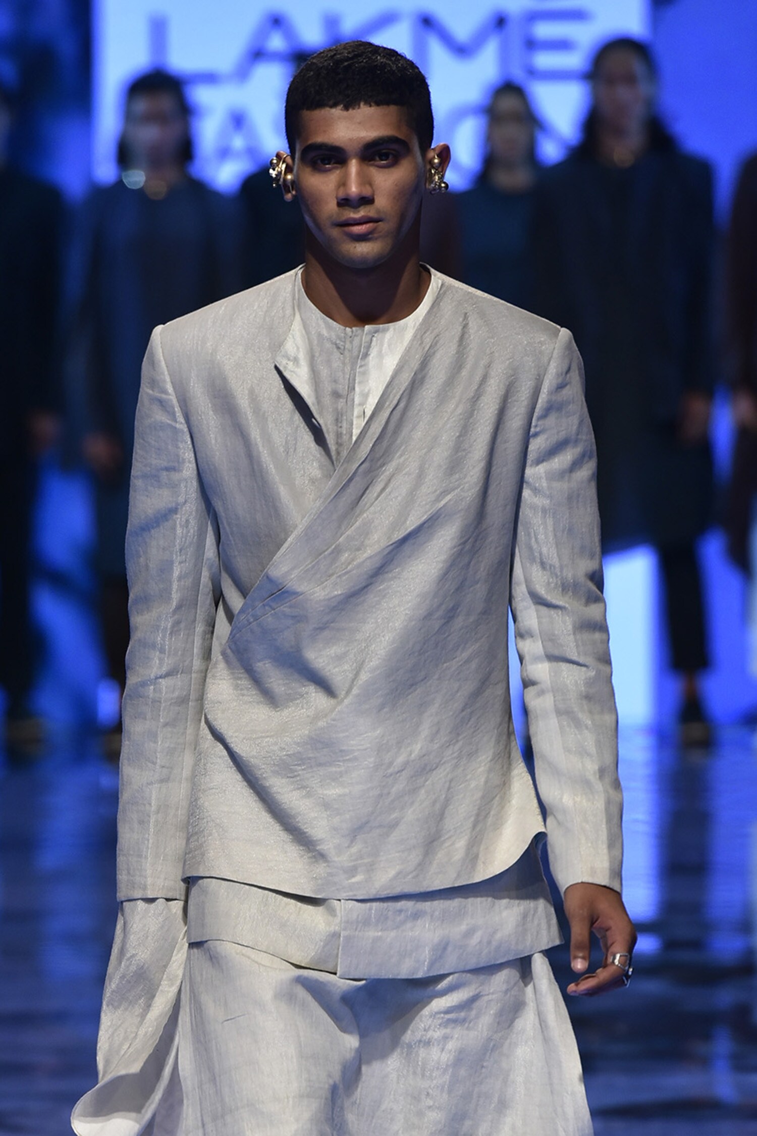 Buy Overlap Jacket with Kurta by Antar Agni- Men at Aza Fashions