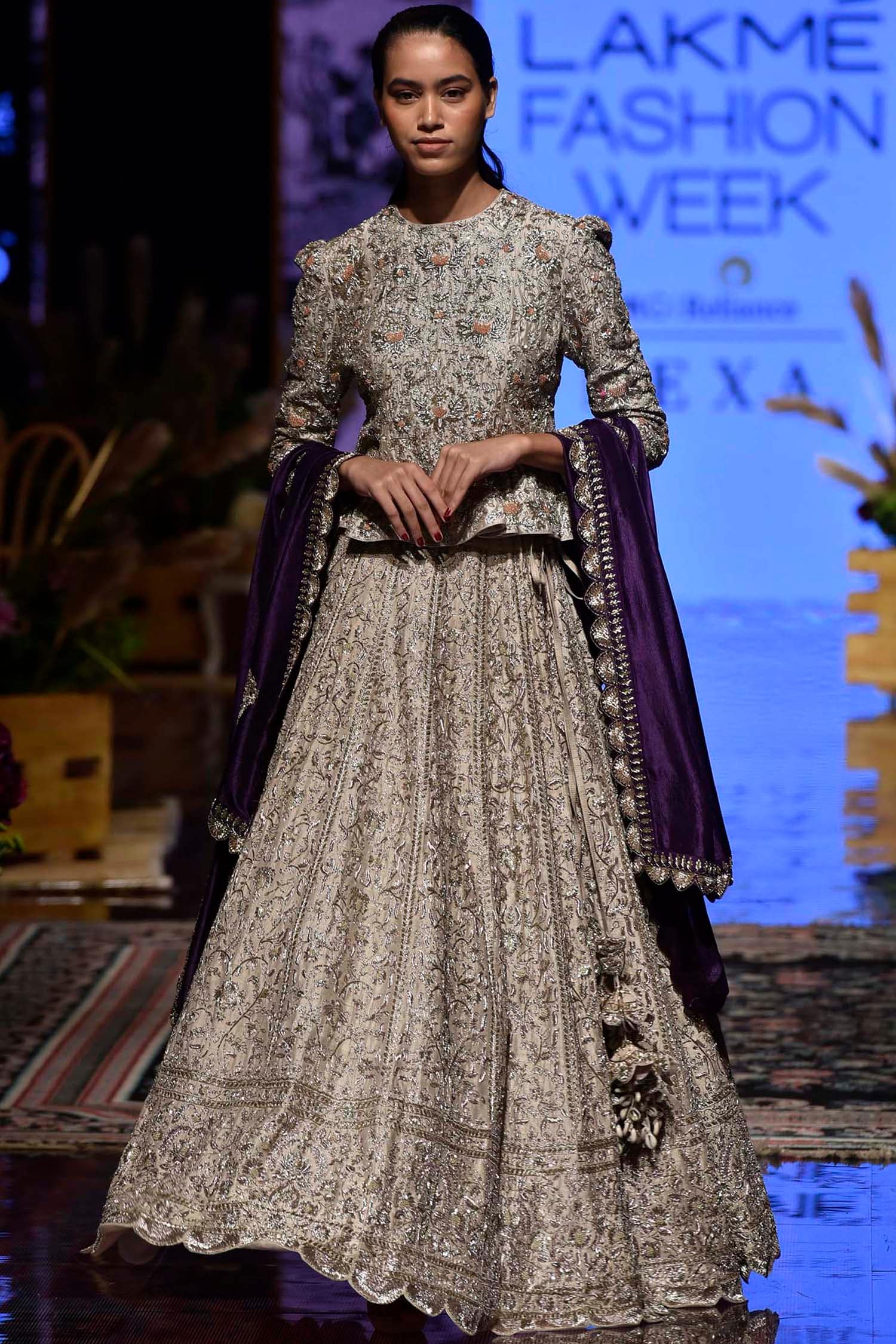 Buy JAYANTI REDDY Green Raw Silk Embroidered Lehenga Set Online | Aza ...