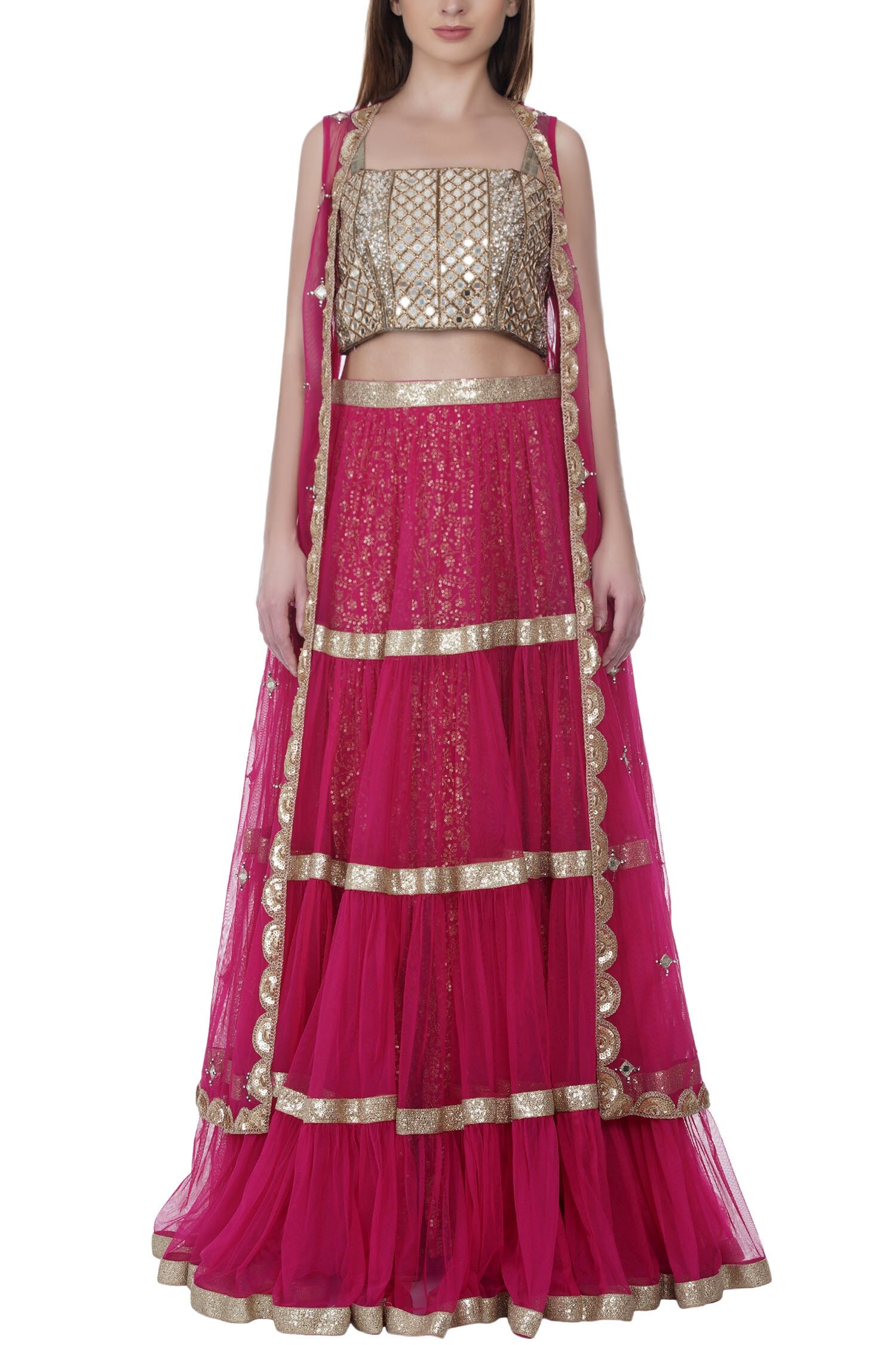 Buy Bhumika Grover Embellished Jacket Lehenga Set Online | Aza Fashions