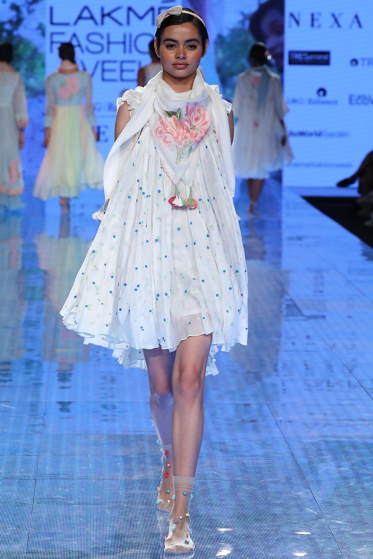 Buy Gazal Mishra White Chanderi Silk Trapeze Dress Online | Aza Fashions