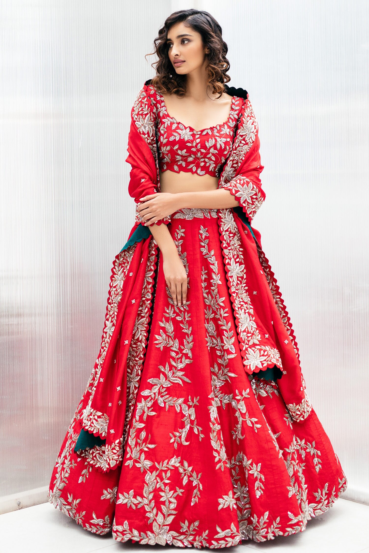 Buy Mrunalini Rao Silk Embroidered Lehenga Set Online | Aza Fashions