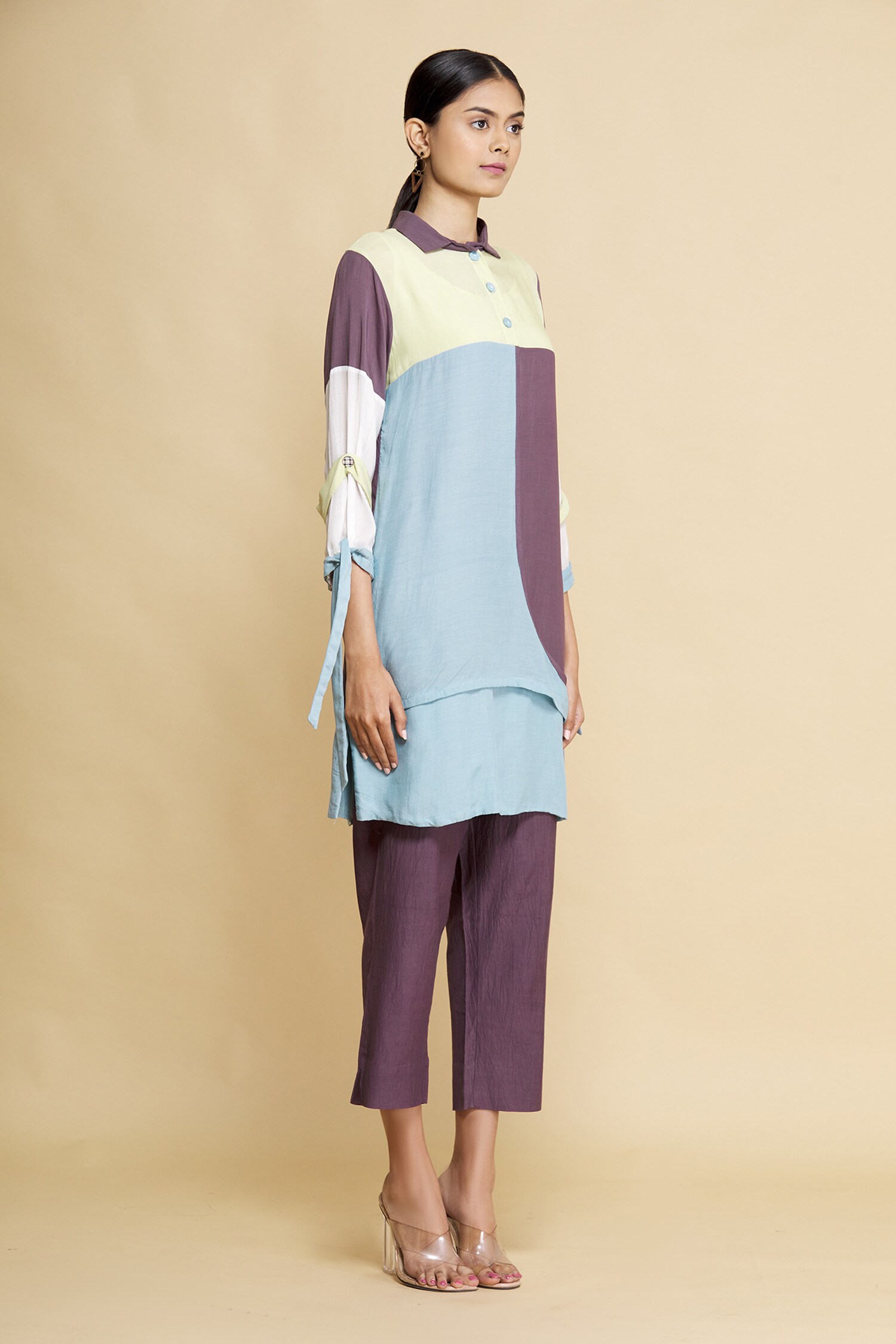 Buy Colorblock Tunic with Inner by Bhavik Shah at Aza Fashions